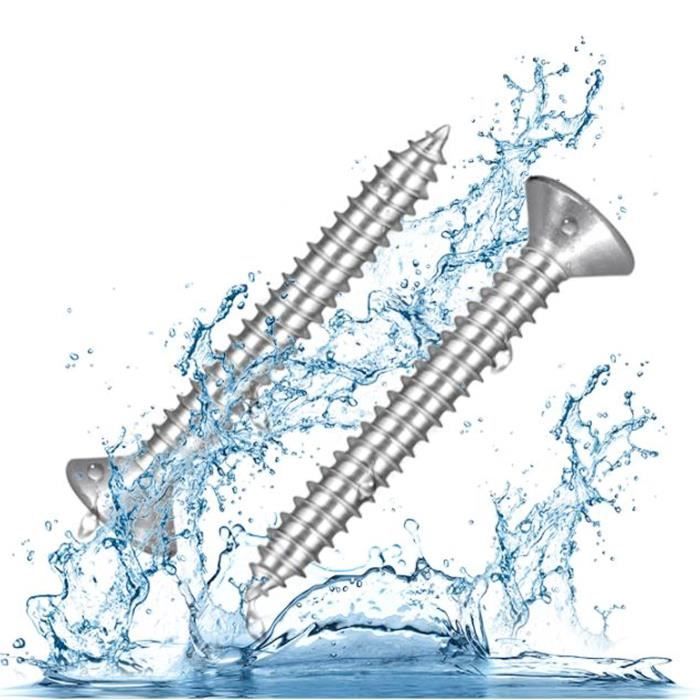 200 Pièces Cheville Beton Vis Inox,Universal Kit Vis Et Chevilles ...