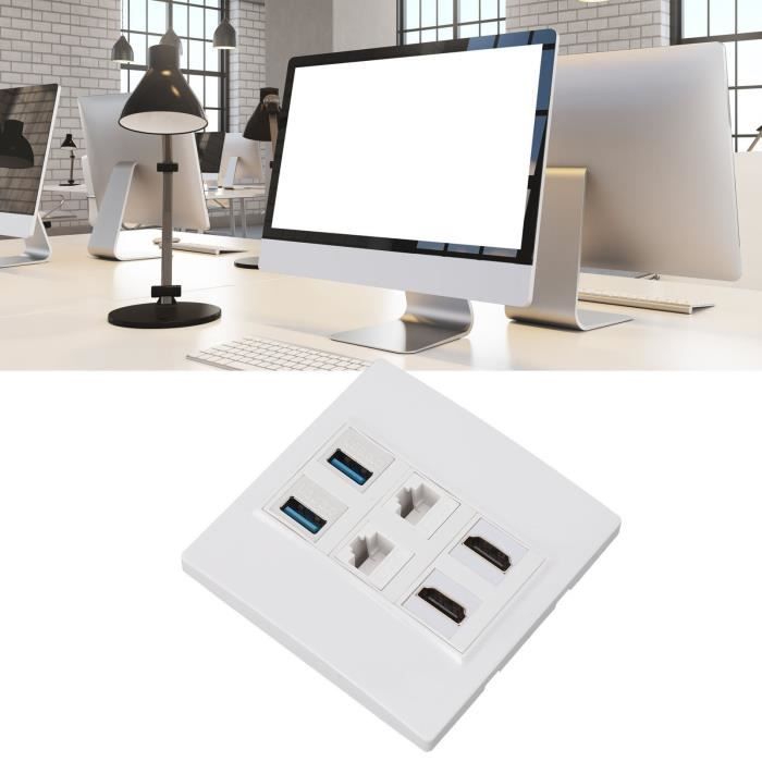 Vvikizy Plaque murale USB3.0 RJ45 CAT6 HD Multimédia Interface ...