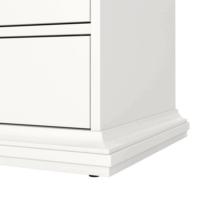 Commode Gaetana Dmora, en bois noble blanc 48.5x96.2x139.48h cm ...
