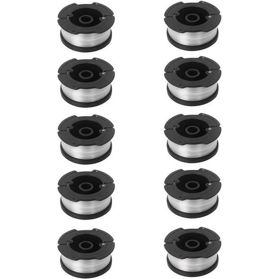 Lot de 10 bobines de fil de rechange pour débroussailleuse Black & Decker BESTA525 BESTA528 ...
