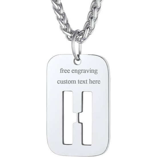 Plaque Militaire Personnalisable Pendentif Identi Femme Collier Homme ...