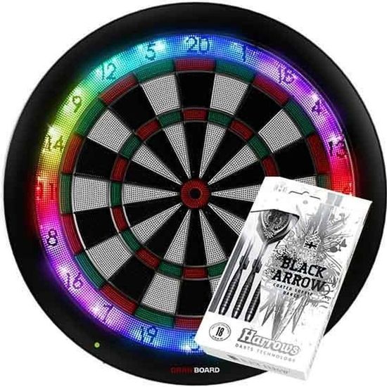 Cible Jeu de Fléchetes Electronique Granboard3s Vert + Fléchettes ...