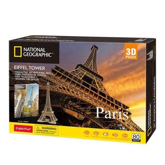 National Geographic 3D Puzzle - Eiffel Tower - Cdiscount Jeux - Jouets
