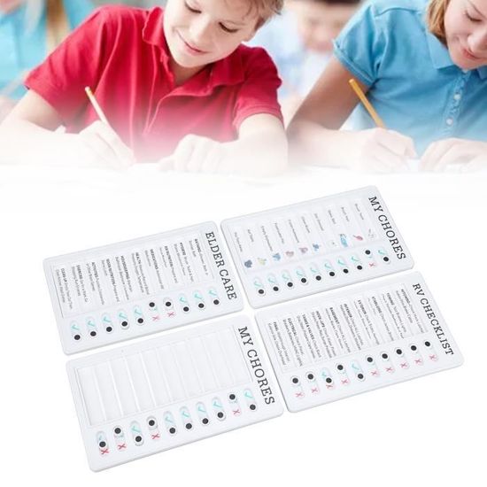 Tableau de corvée pour enfants Tableau de Corvée 4 Pièces, My Chores ...