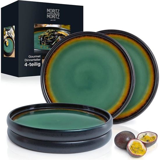 Moritz Moritz SOLID Lot de 4 assiettes plates 26 cm – Ensemble de ...