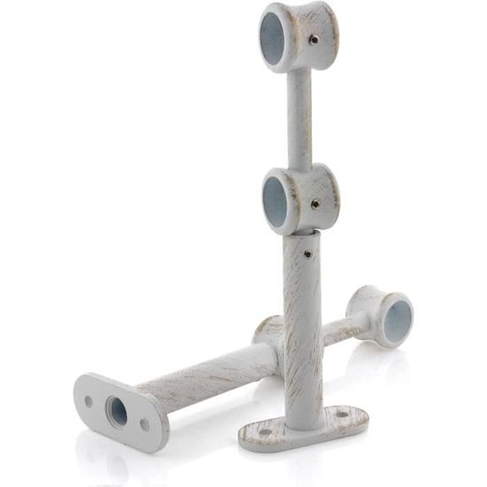 ® Support Double Réglable Pour 2 Tringles À Rideaux, 2 Pièces, Support Mural En Aluminium ...