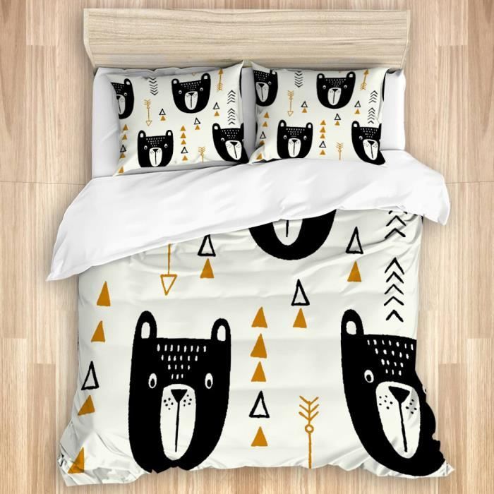 Parure de couette Boho Tribal Bear Pattern Native American Cartoon des ...