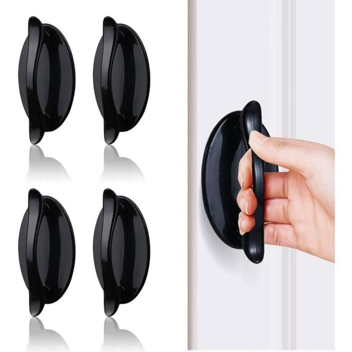Poigne de Porte Coulissante NoireLot de 4Poigne en Plastique ABS pour ...