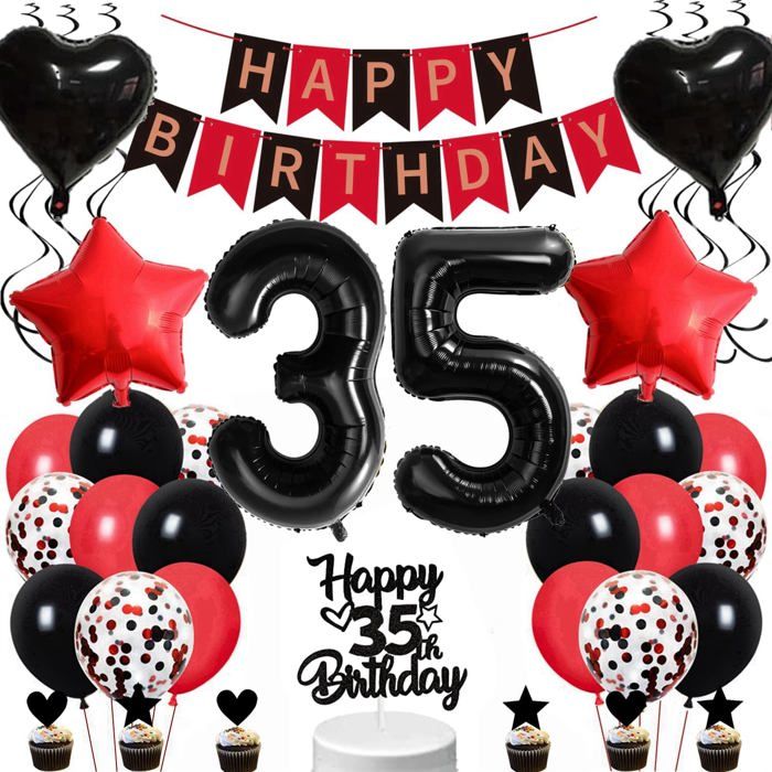 Ballon 35 ans Anniversaire Homme,Decoration Anniversaire 35 ans Femme ...