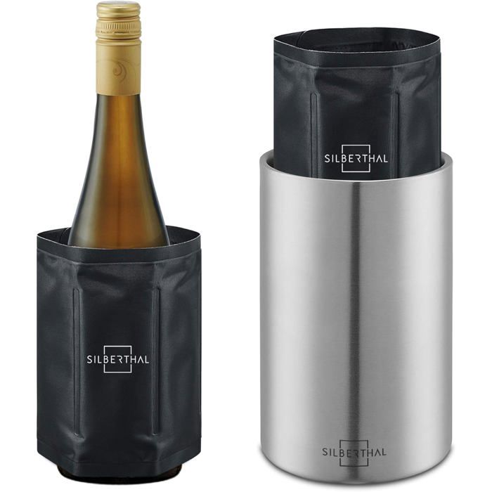 SILBERTHAL Refroidisseur De Bouteille Acier Inox - Seau à Vin Double Paroi - avec 2 Manchons ...