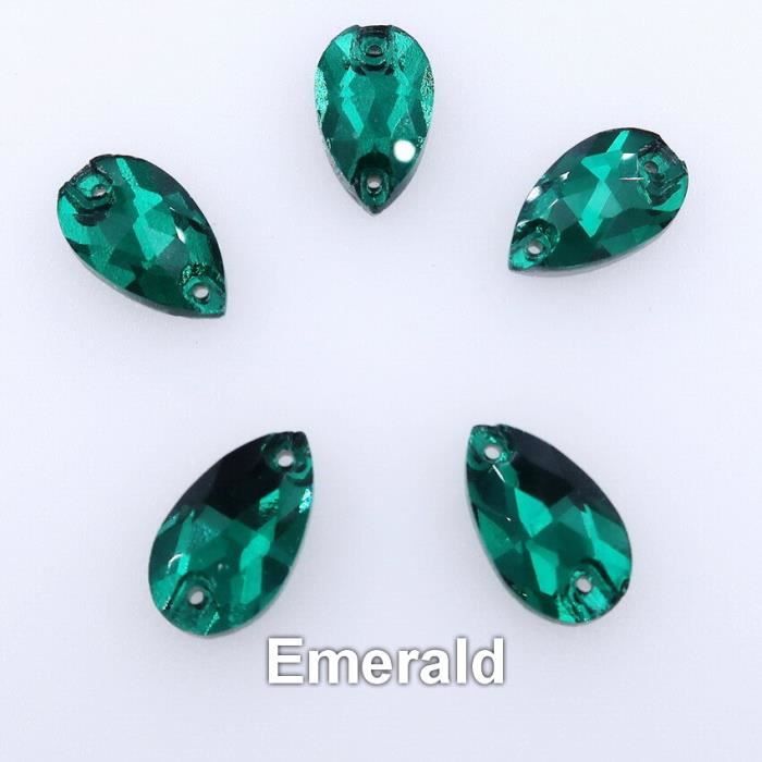 Renfort-patch - A12 Emerald - Goutte d'eau - Dos plat en cristal - 3 ...