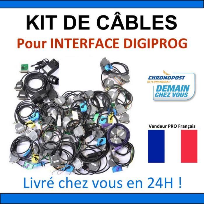 Kit de câbles pour Interface DIGIPROG - KIT COMPLET - TACHO PRO Valise ...