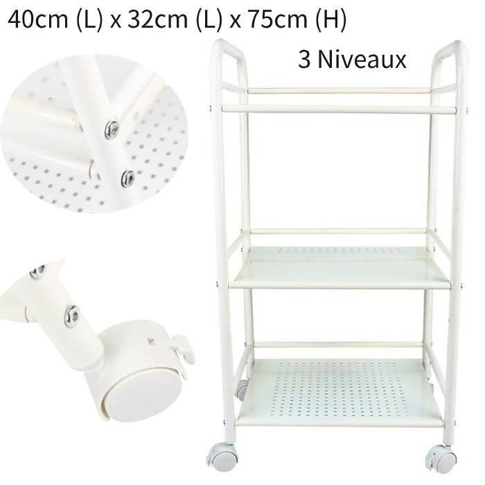 Chariot de Salon de Beauté 3 Niveaux ,Chariot de Rangement Organisateur ...
