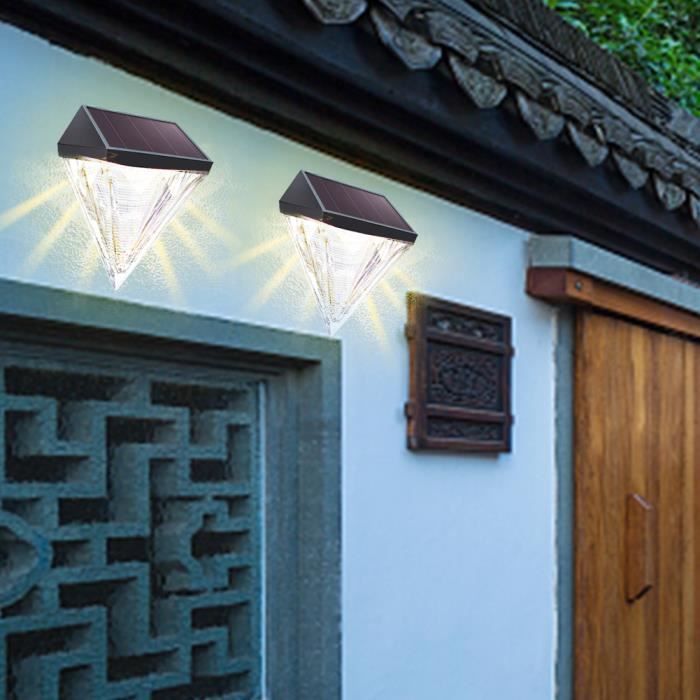 2pcs Led Solar Powered Deck Fence Light Stair Wall Lamp IP44 Waterproof ...