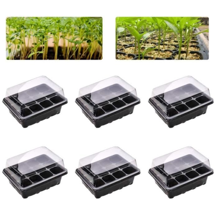 Plateau de Semis,Lot de 6 Bac à semis Mini Serre pour semis,Plateaux de ...