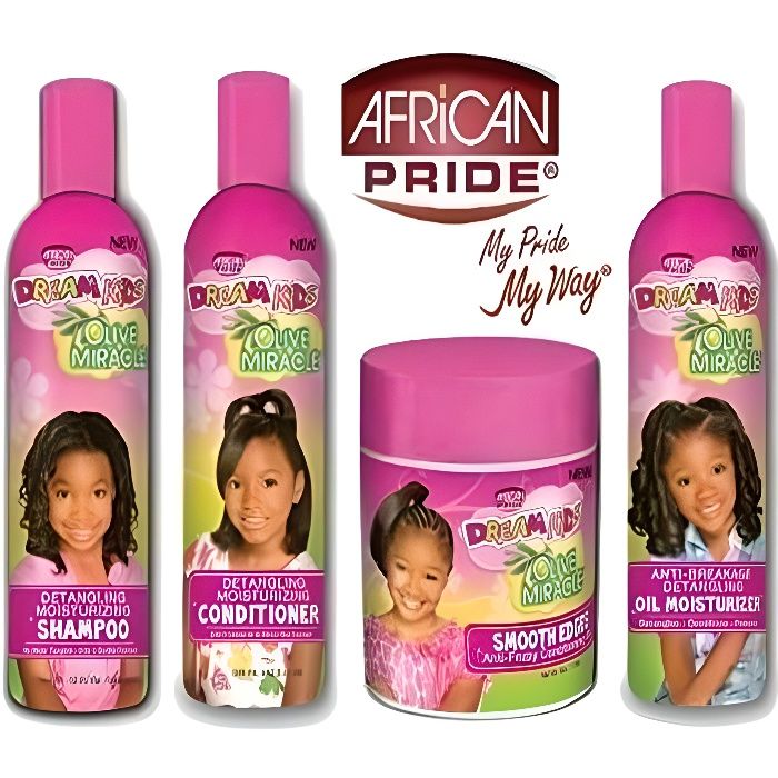 African Pride Rêve enfants Olive Miracle Kit Démêlage hydratante avec 4 ...
