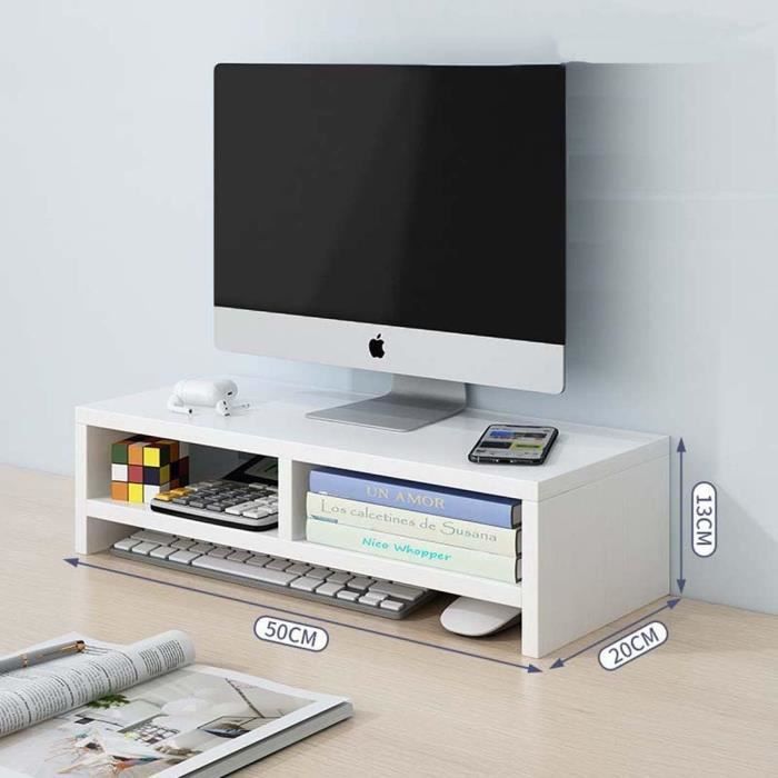 Support De Moniteur En Bois À 2 Niveaux, Support Ergonomique Pour ...