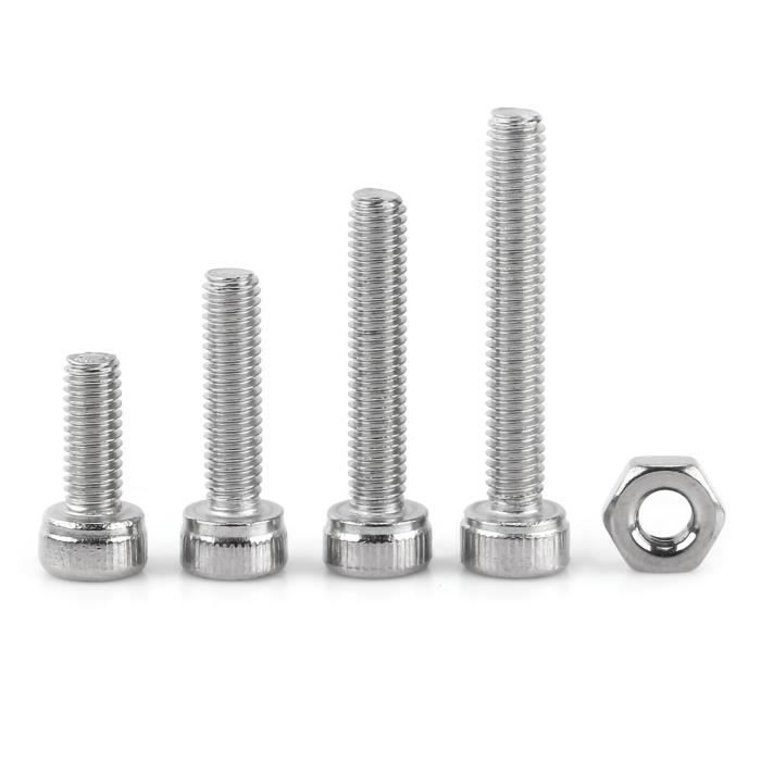 Vis À Six Pans Creux Kit D'Assortiment De Vis, Boulons Et Écrous, 480 Pièces M2 M3 M4 En Acier ...