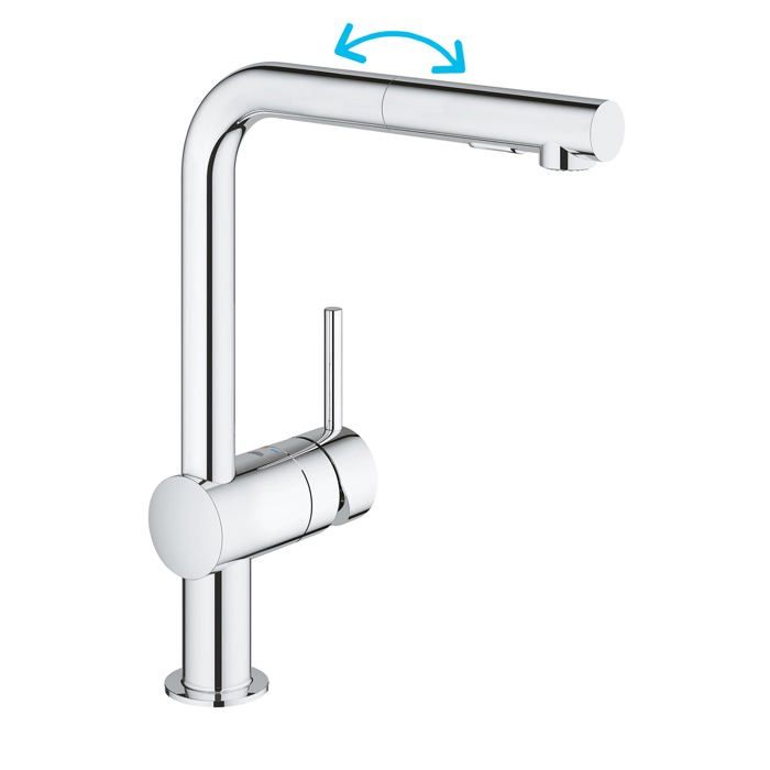 Robinetterie de cuisine GROHE Minta 30274000 L-size - bec douchette ...