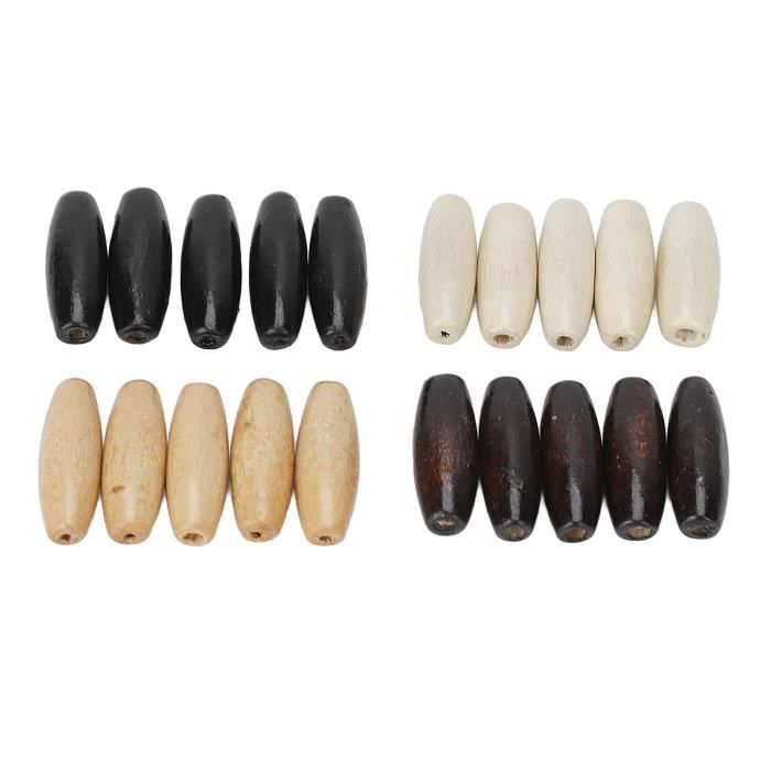 KIMISS Perle de barbe 20 pièces en forme d'olive barbe perle bois ...