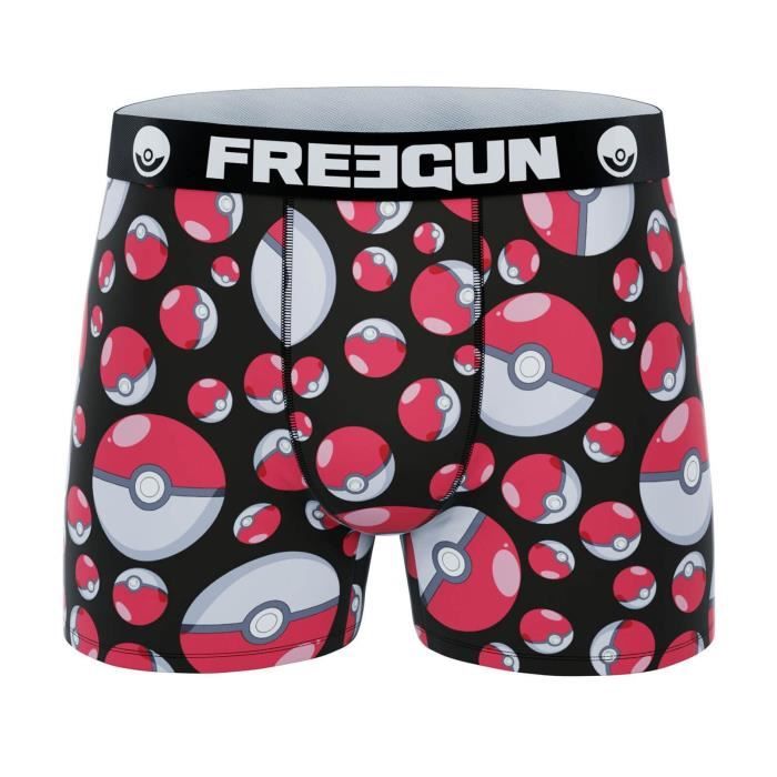 Boxer Homme Pokemon - FREEGUN - FG/PKM13/1/BM/BALL/01 - Noir ...