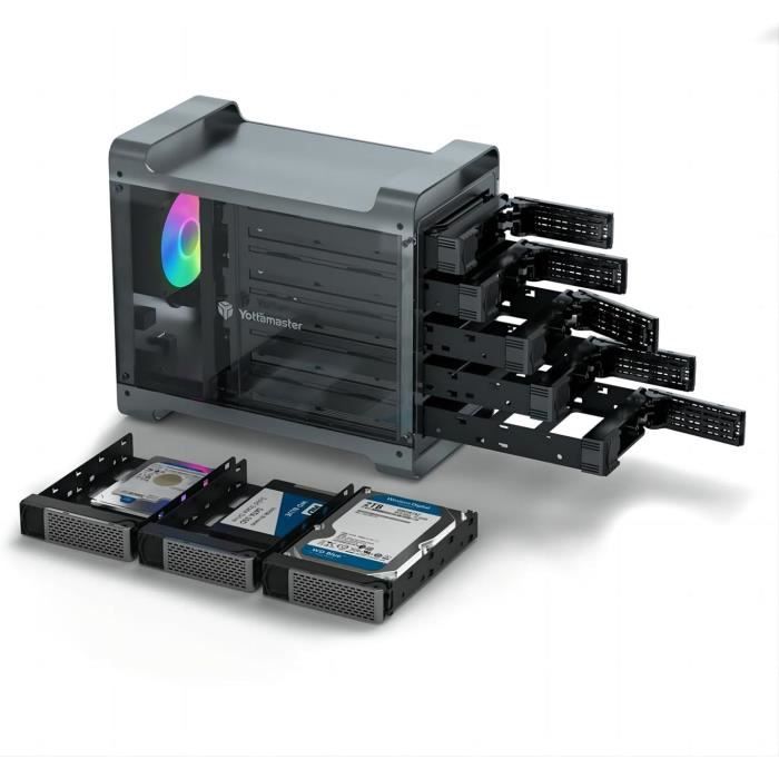 Boîtier De Disque Dur Externe En Aluminium Orienté Jeu Pour 5 Disques ...