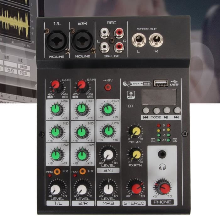 Tbest mini mixeur Table de mixage 4 canaux prise en charge du disque U ...