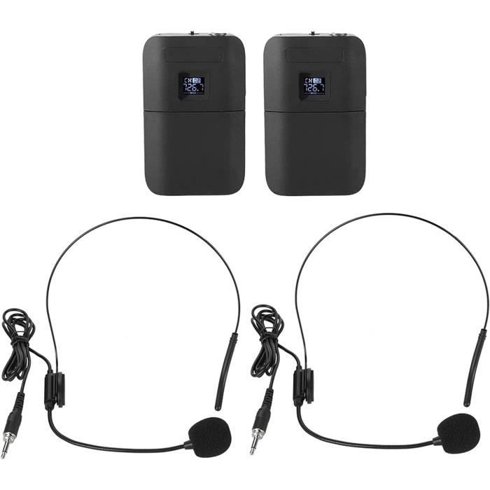 Microphone Casque Sans Fil, 2-En-1 Microphone Uhf Sans Fil Portable ...