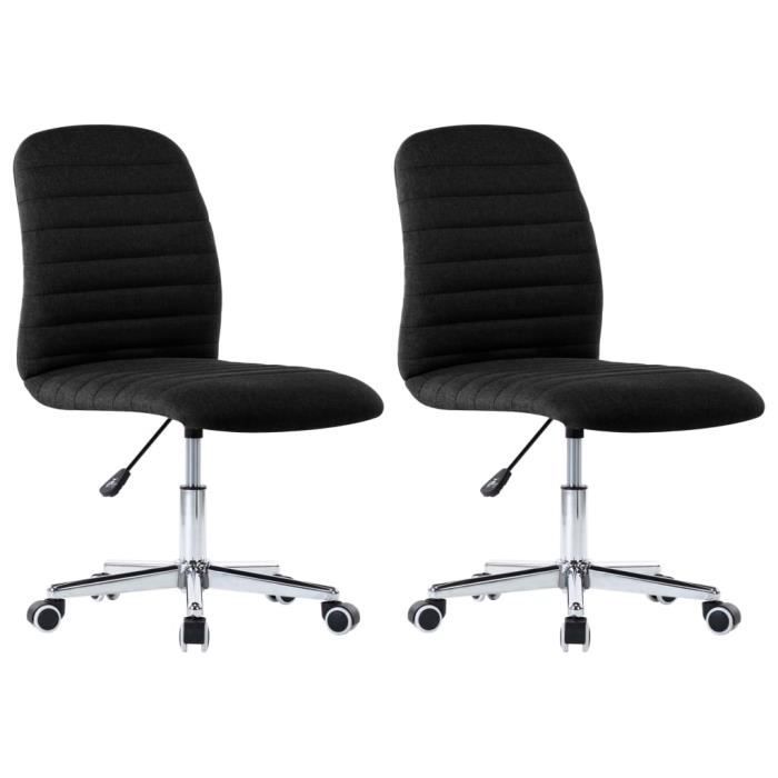 Chaises à manger lot de 2 noir tissu HAO-0F080701283605 - Cdiscount Maison