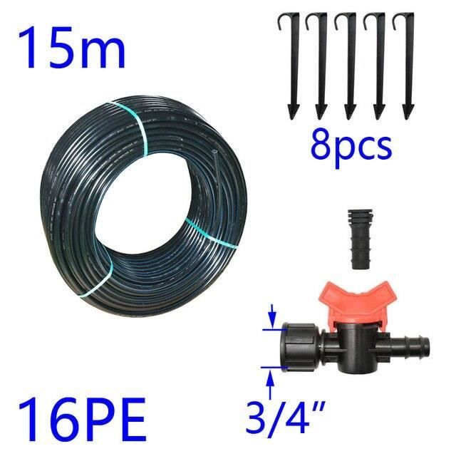TUYAU,16PE-3I4-15M--Tuyau'irrigation en PE de 16mm 20mm, tuyau'égouttage de 5-8 "DN15 PE pour ...