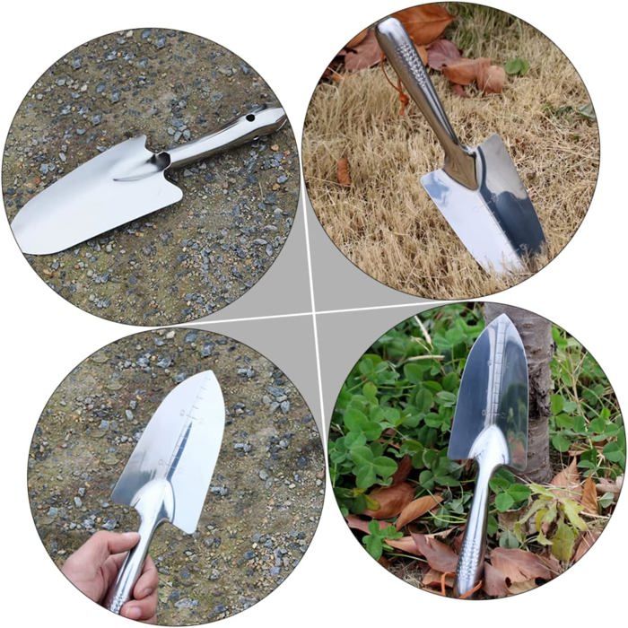 Argentx2pcs 2 Pièces Pelle en Acier Inoxydable Pelle forgée Pelle de ...