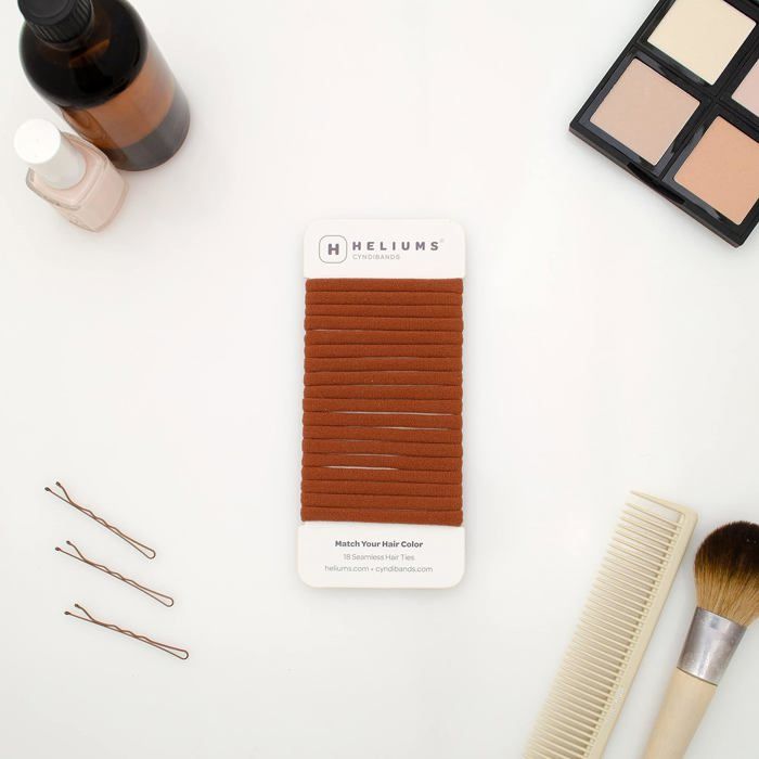 Élastiques pour cheveux Lot de 18 Roux Foncé Tissu en nylon doux sans ...