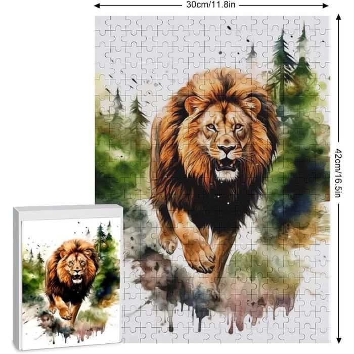 Lion Puzzles De 300 PiècesPuzzle Pour AdultesPuzzle ImpossiblePuzzle En ...