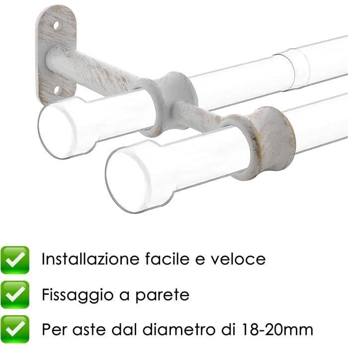 ® Support Double Réglable Pour 2 Tringles À Rideaux, 2 Pièces, Support Mural En Aluminium ...