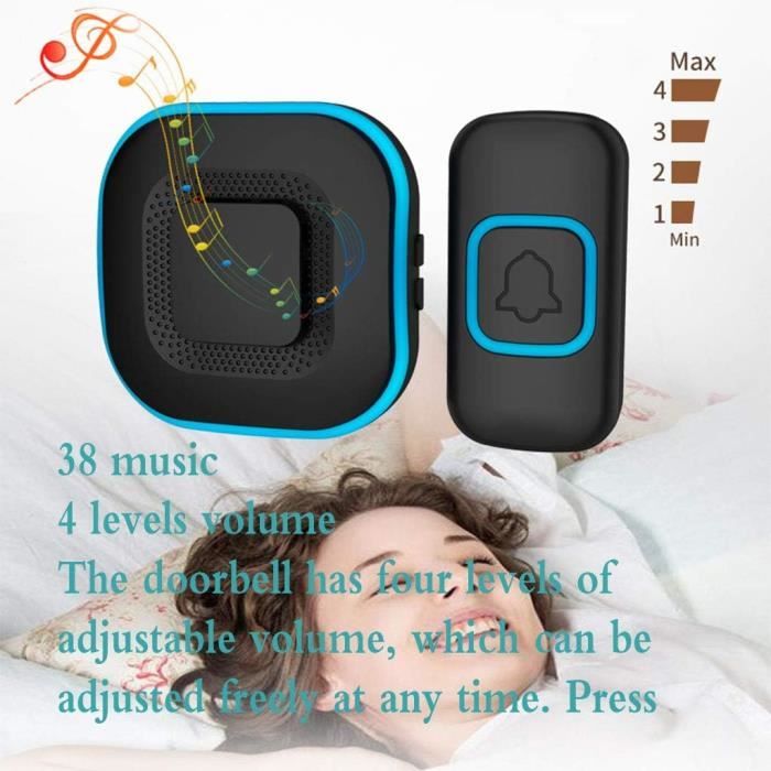 Sonnette Sans Fil, Kit De Sonnette D'Entrée Étanche Ip44 À Prise Murale Avec 4 Récepteurs ...