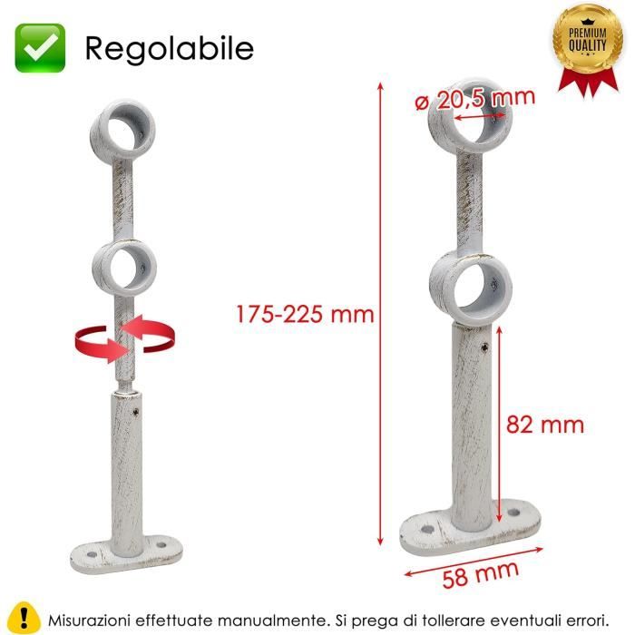 ® Support Double Réglable Pour 2 Tringles À Rideaux, 2 Pièces, Support Mural En Aluminium ...