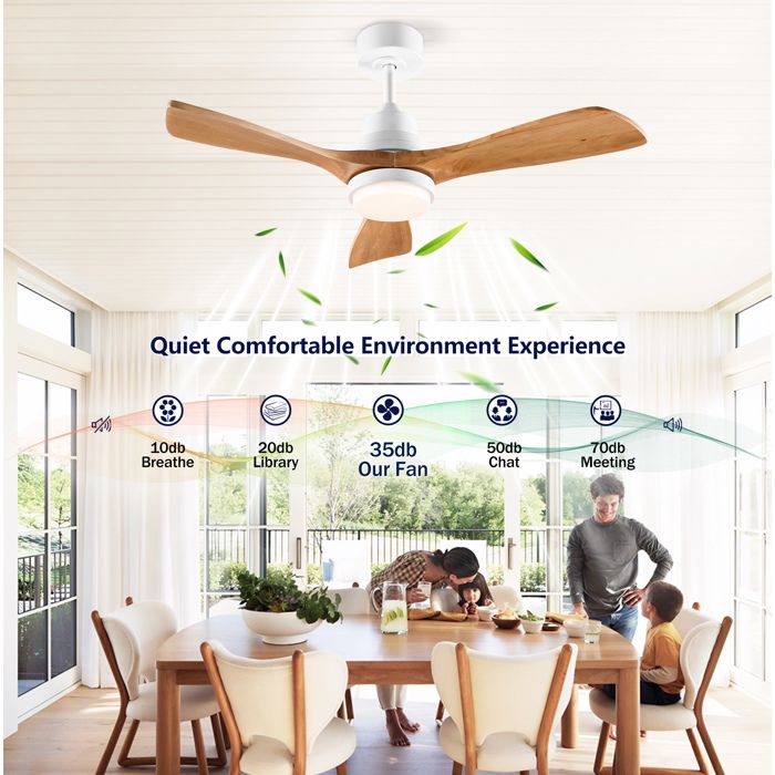 HOMVRA Ventilateur de Plafond 107 cm - Lumière Réglable - Télécommande ...