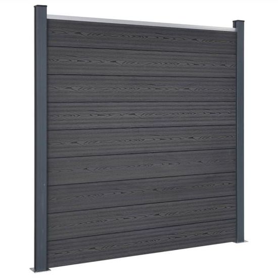 Ensemble de panneaux de clôture gris 526x186 cm WPC-ASH7805328290071 - Cdiscount Jardin