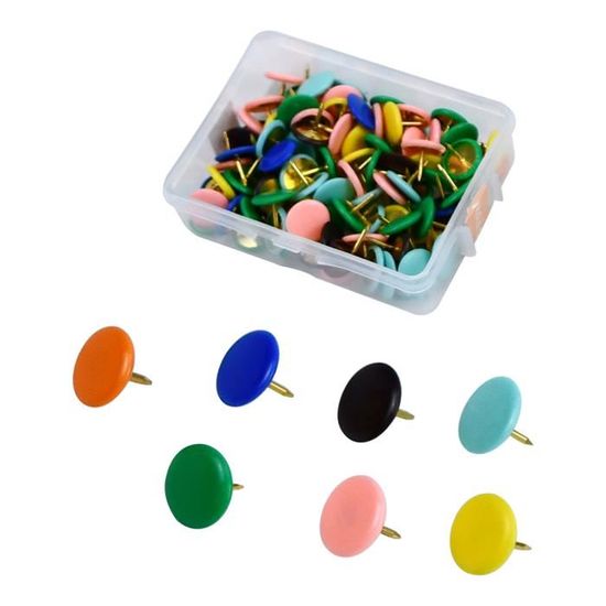Lot de 100 Punaises Colorées Têtes Rondes - Marque - Modèle - Plastique ...