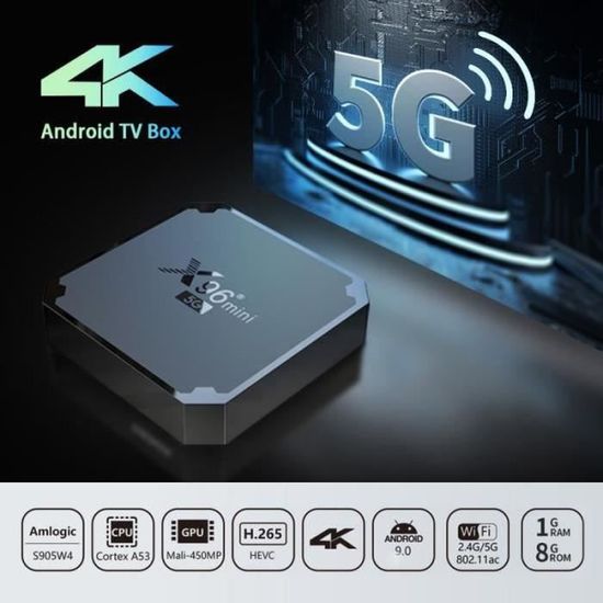 SUNNZO NOUVEAU 2022 Android 90 X96mini Smart TV Box S905W4 Quad Core 1GB 8GB Support Double Wifi ...