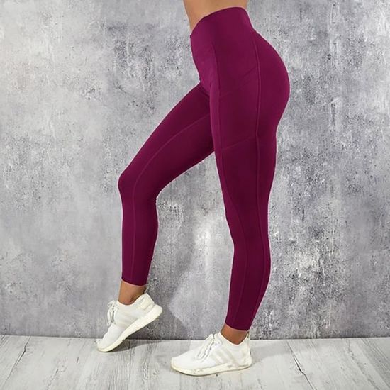 Legging Femmes - FREDRE - Pantalon de sport à poches élastique - Yoga ...