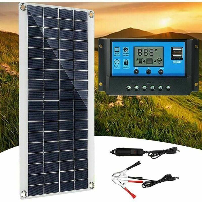 YYV Panneau Solaire 300W 12V Kit de Panneau Solaire Chargeur de Batterie Kit avec rgulateur de ...