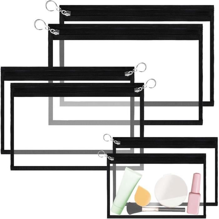 Lot de 6 porte-documents avec fermeture éclair - 3 tailles - Trousse ...