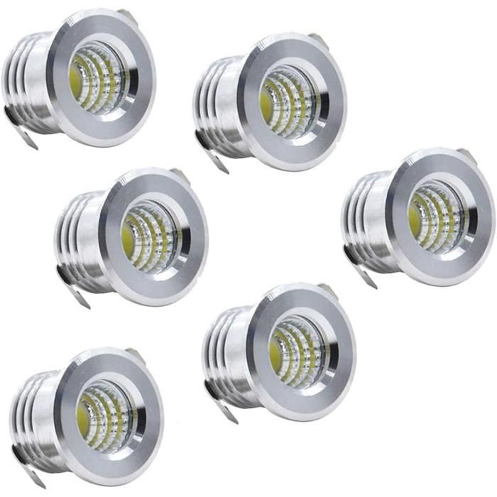Lot de 6 Mini Spots encastrables au Plafond LED Noirs Mini Spot LED ...