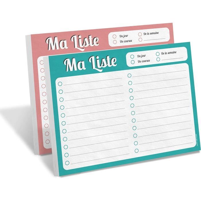 BLOC NOTE TO DO LIST - " Ma liste " - Votre memo - carnet - organiseur ...