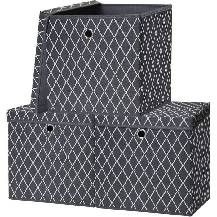 Boîte de rangement avec couvercle, panier de rangement pliable 30 x 30 ...