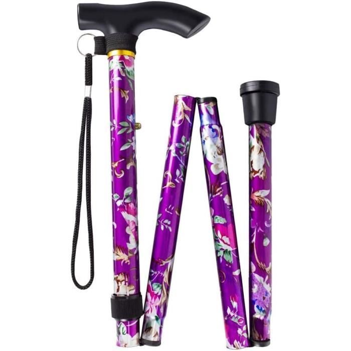 Canne de Marche Pliable Fleurs pour Femme,Canne Pliable d’Astistance de ...