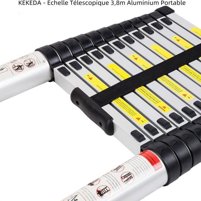Echelle télescopique 3,8m en aluminium portable KEKEDA - Cdiscount ...