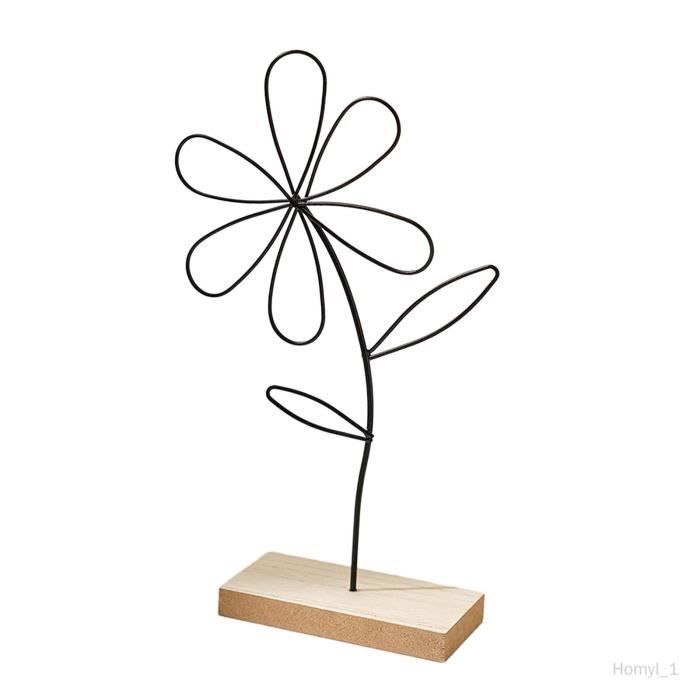 Statue de fleur décorative en fer, Sculpture de fleur nordique en fil ...