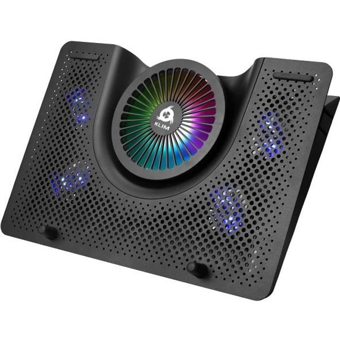 KLIM Nova + Refroidisseur PC portable - 11" à 19" + Éclairage RGB + Support ordinateur portable ...